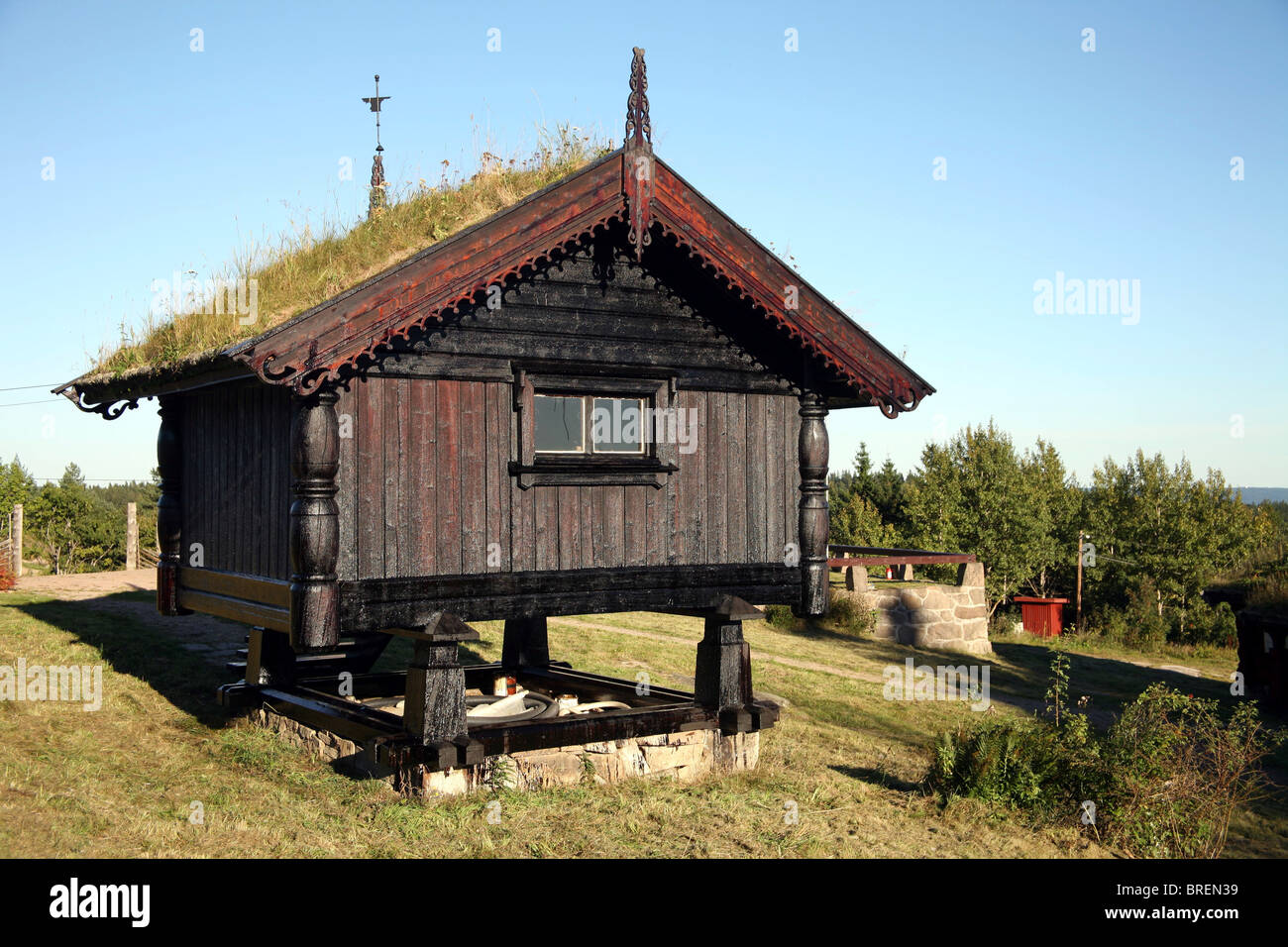 Norway timber buildings timber building wooden house hi-res stock ...