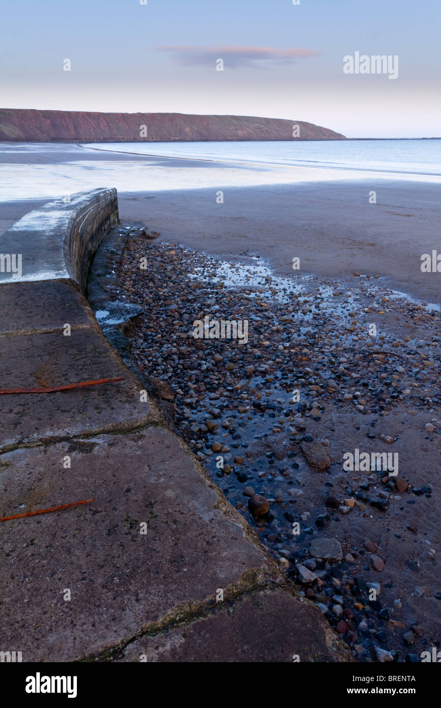 View of the beach at Filey in North Yorkshire England UK looking ...