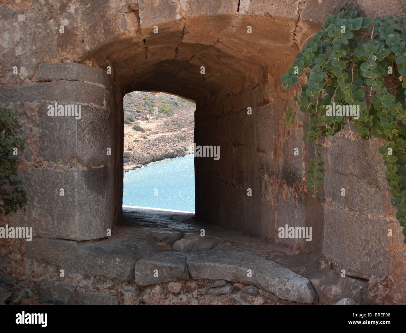 Fortified Window, Spinalonga Island, Crete Stock Photo - Alamy