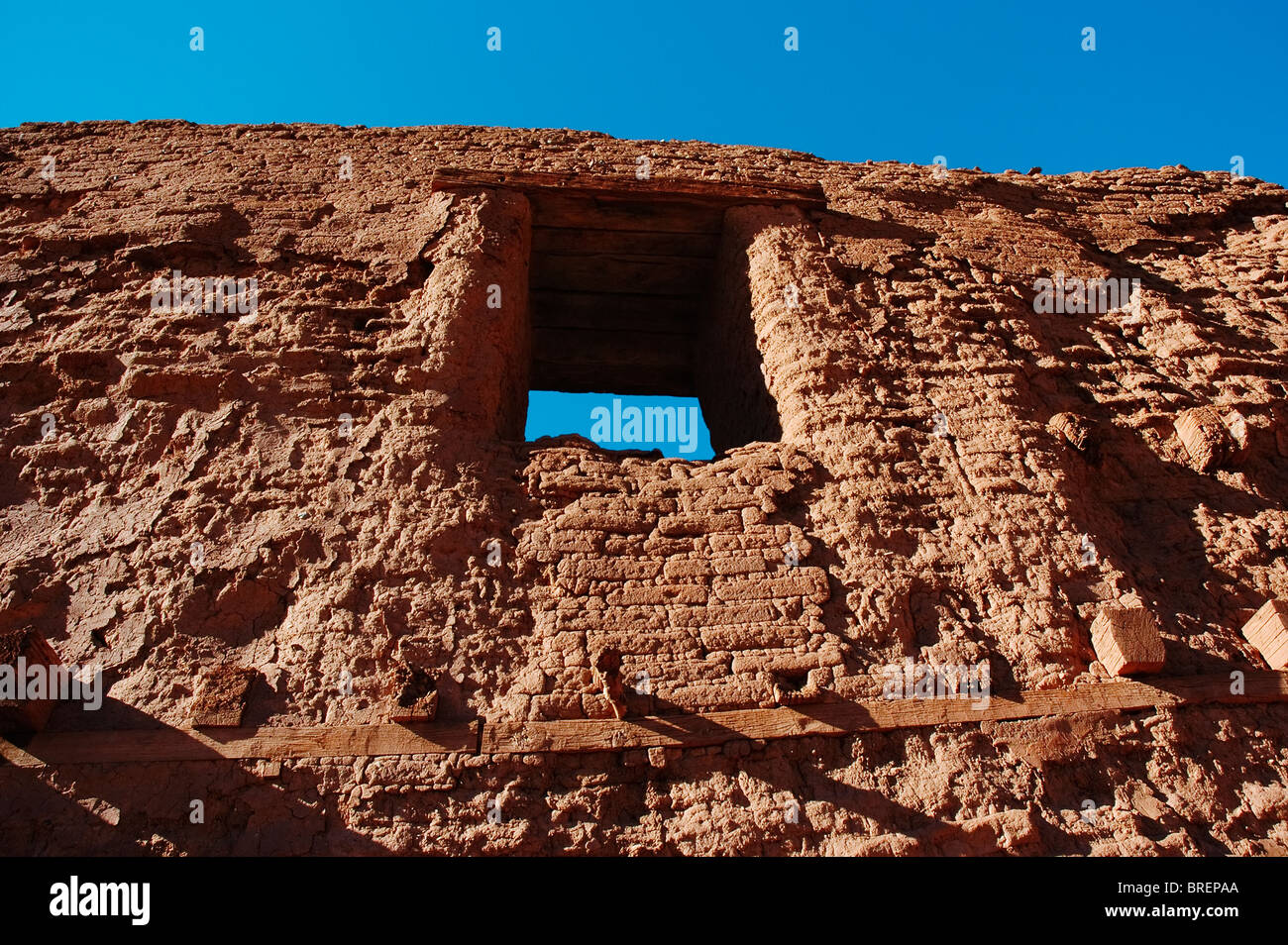 Adobe ruins of old Spanish Mission church at Pecos National Historical ...