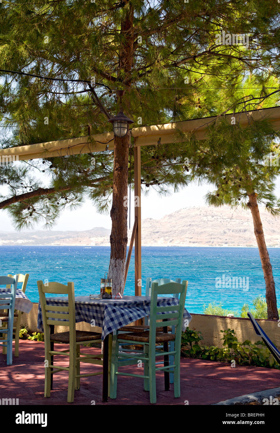 kavos taverna pefkos lindos rhodes dodecanese islands greece Stock ...