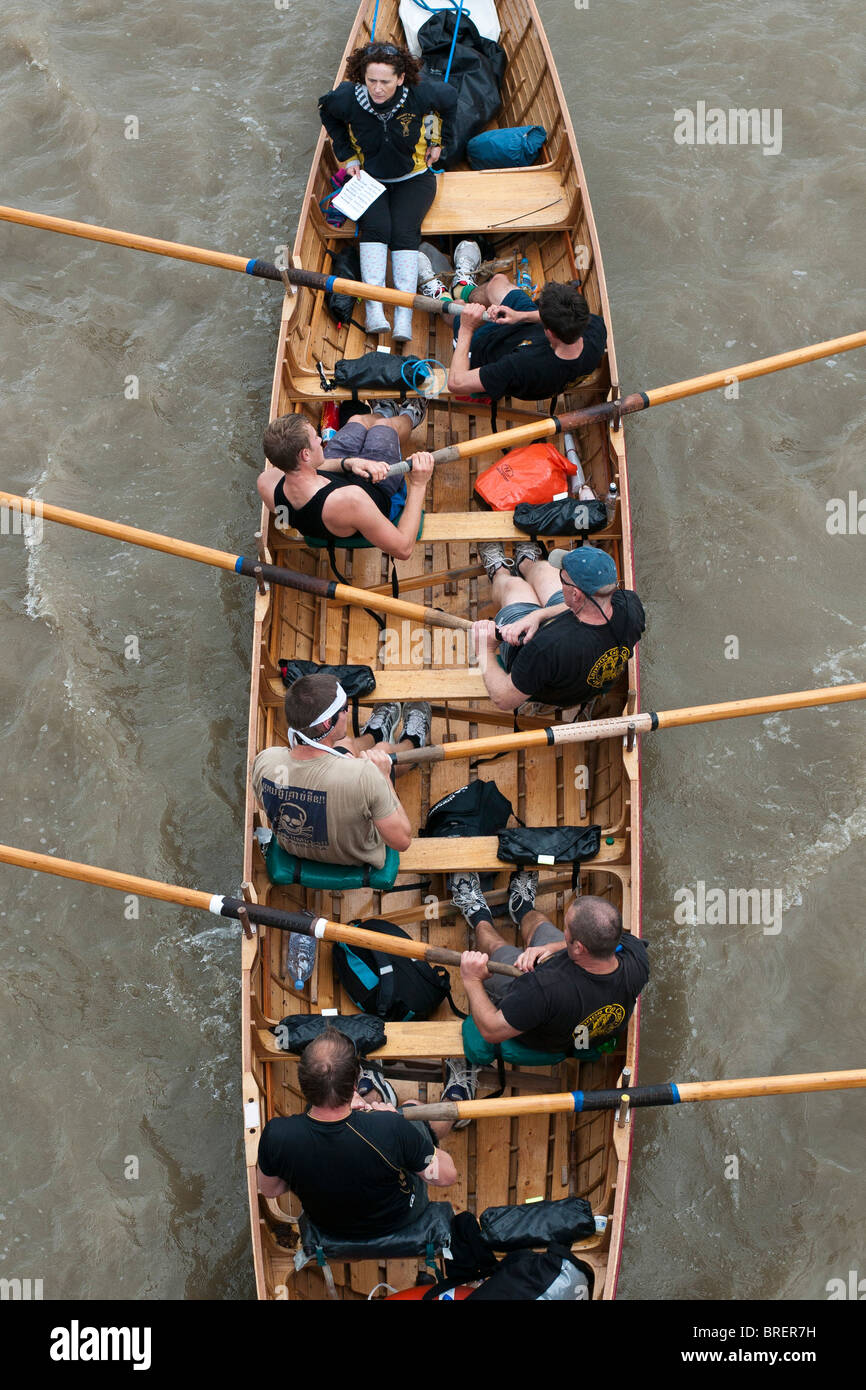 The Great River Race, a marathon rowing event involving hundreds of ...