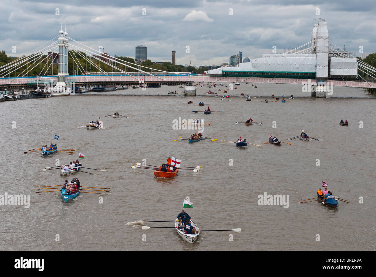 The Great River Race, a marathon rowing event involving hundreds of ...