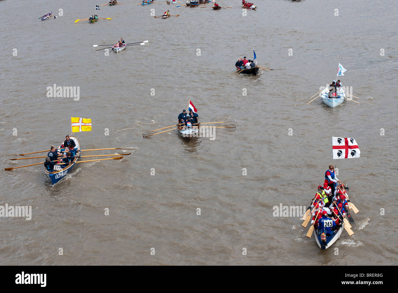 The Great River Race, a marathon rowing event involving hundreds of ...