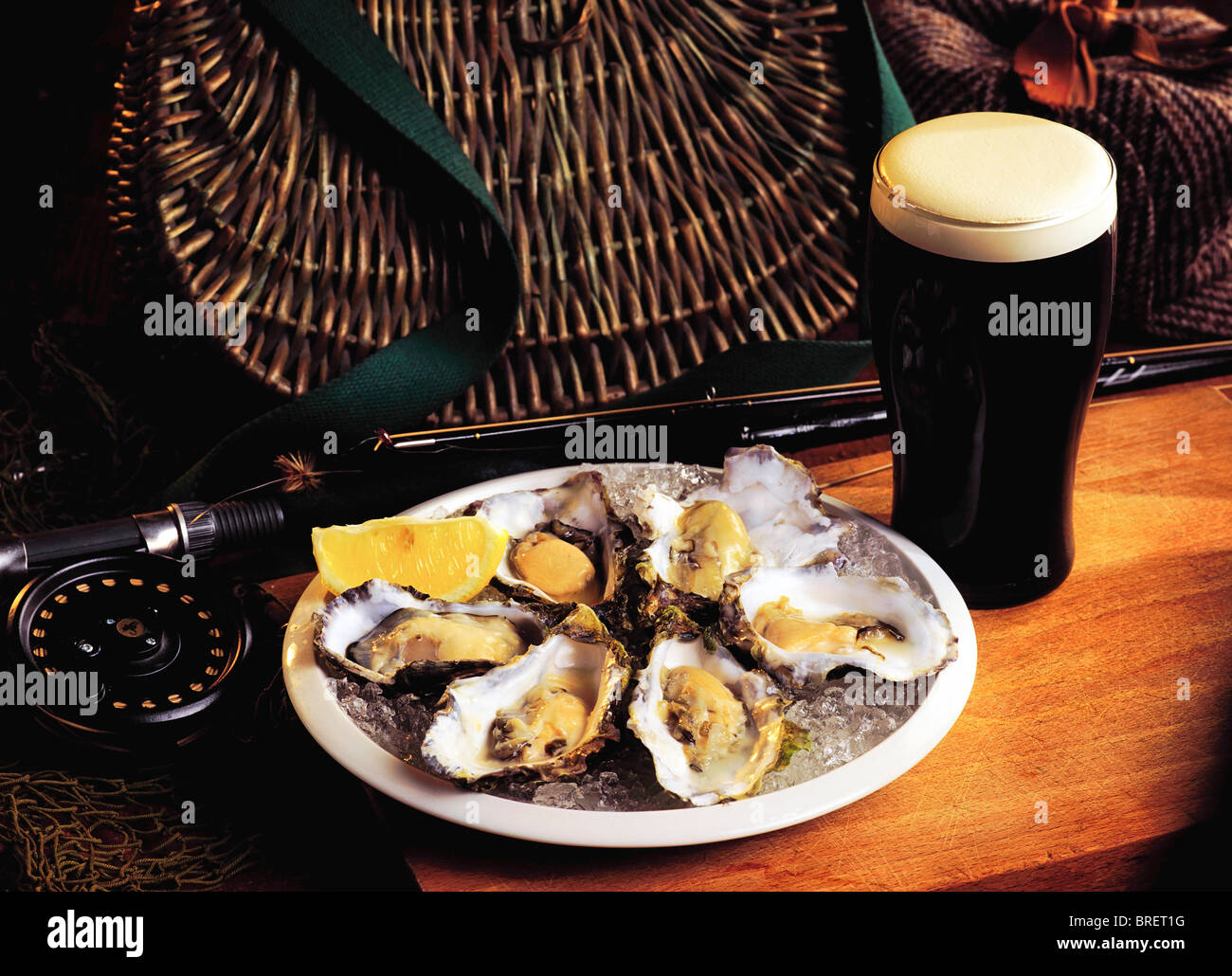 Oysters And Guinness Stock Photo - Alamy