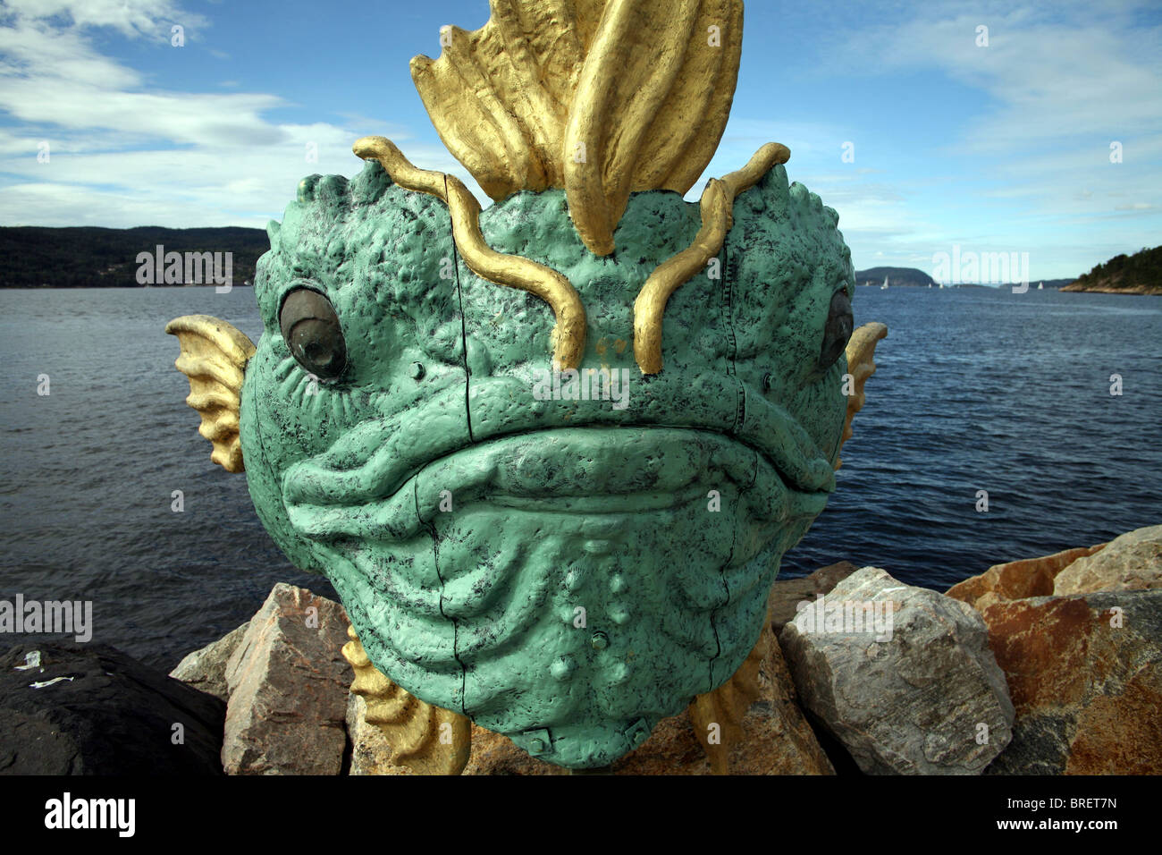 Fish statue in Hvitsten Akershus county Stock Photo - Alamy