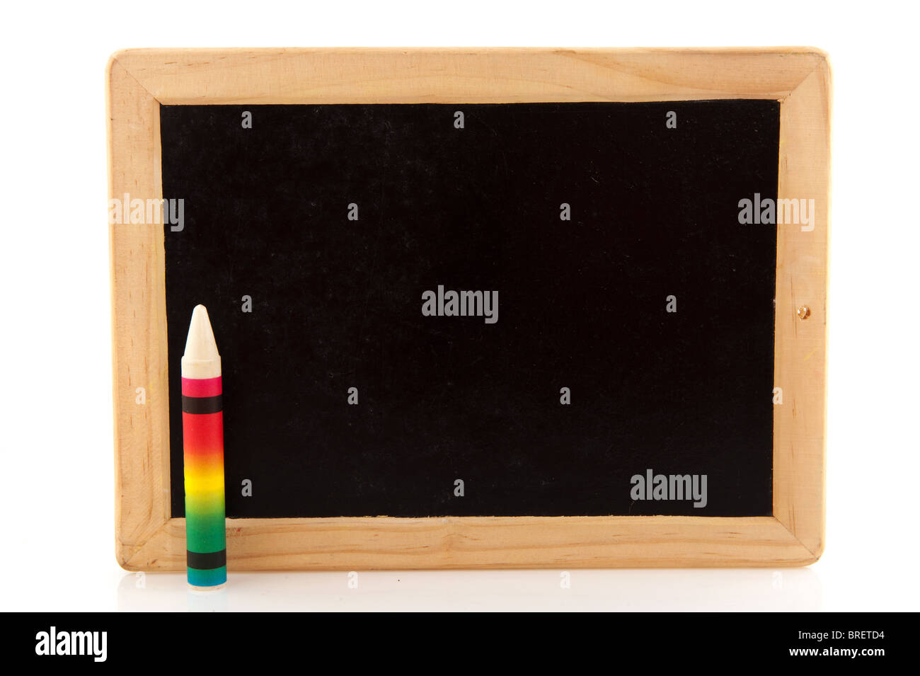 Empty black board with chalk isolated over white Stock Photo - Alamy