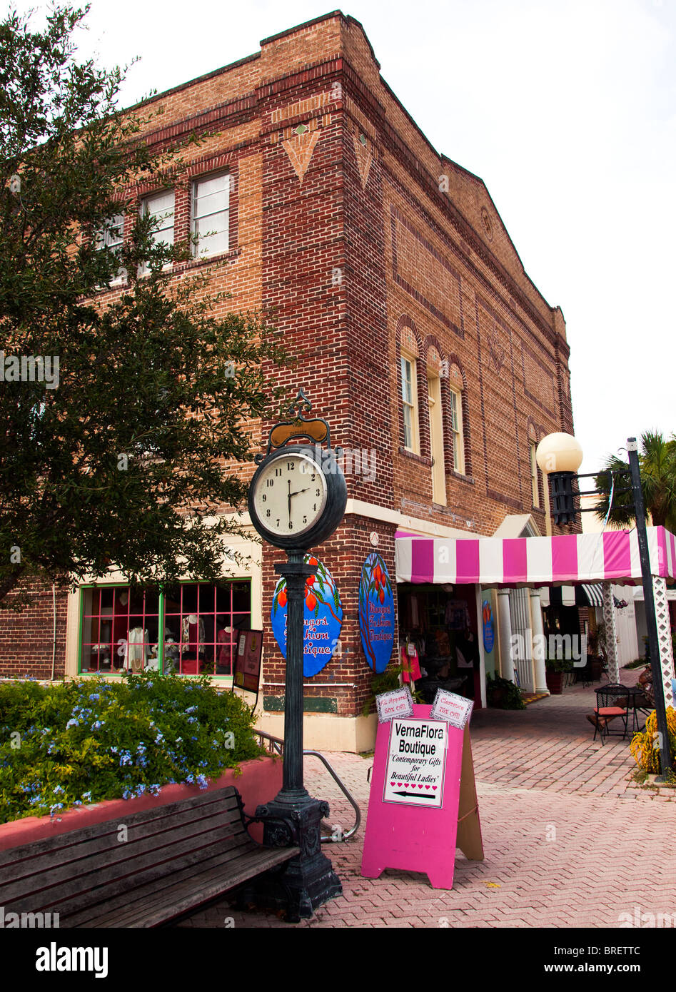Clock at Cocoa Village on the East Coast of Florida Stock Photo - Alamy
