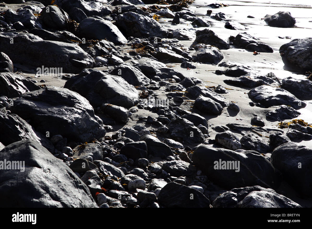Rocks on a beach in Cornwall, UK Stock Photo - Alamy