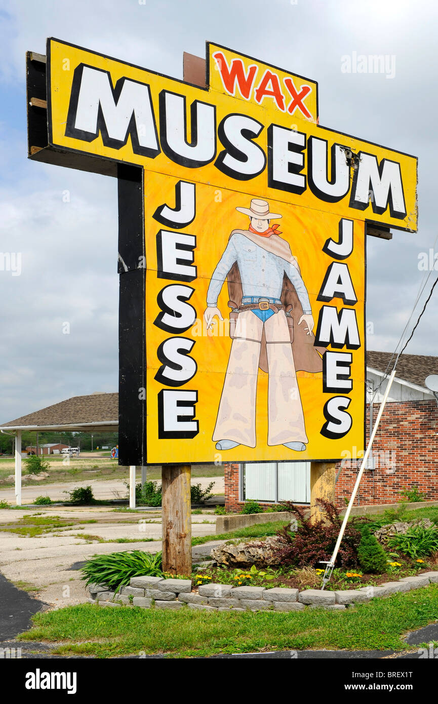 Jesse James Wax Museum along Route 66 Stanton Missouri Stock Photo - Alamy
