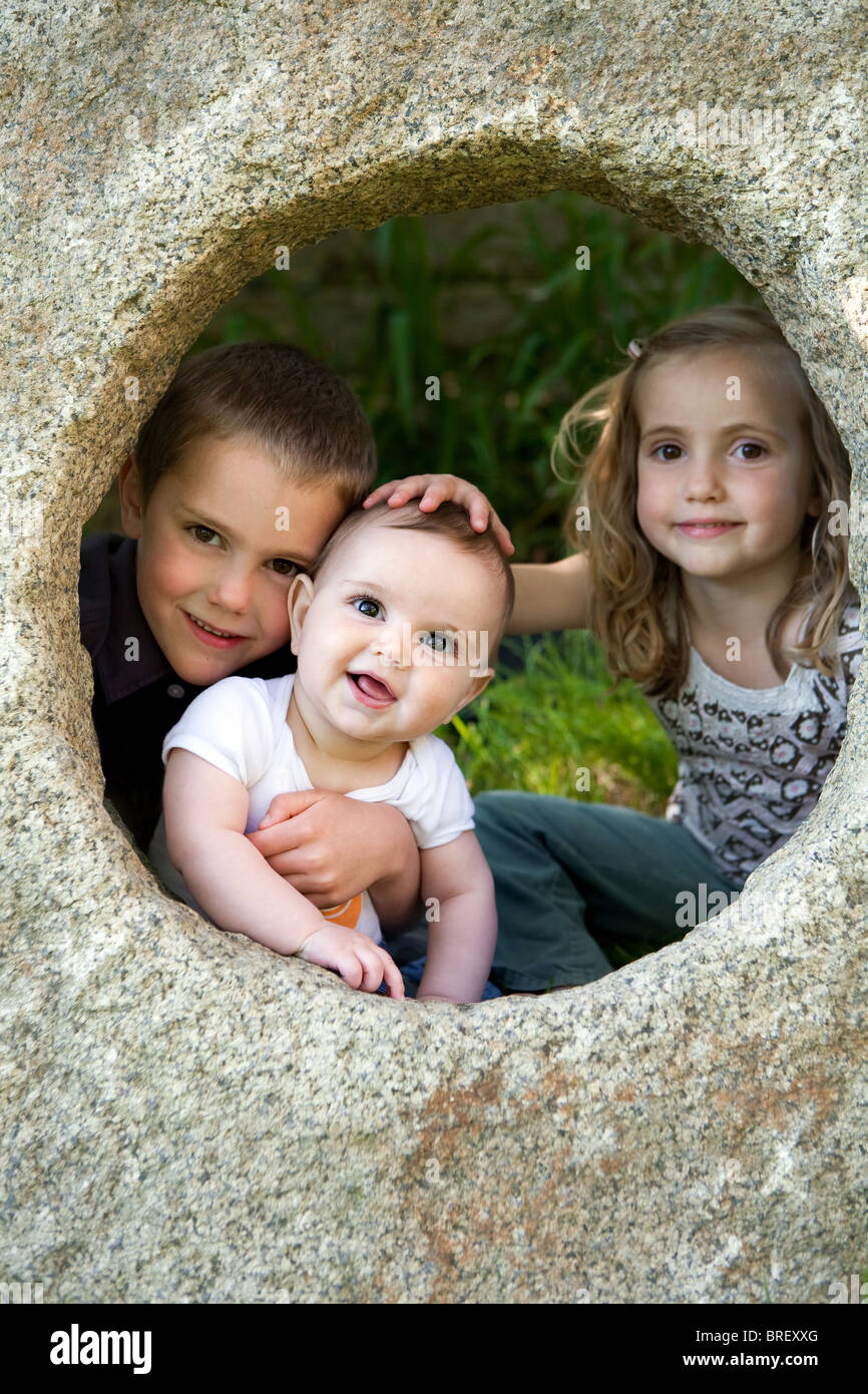 Portrait of Brothers and Sister Stock Photo - Alamy