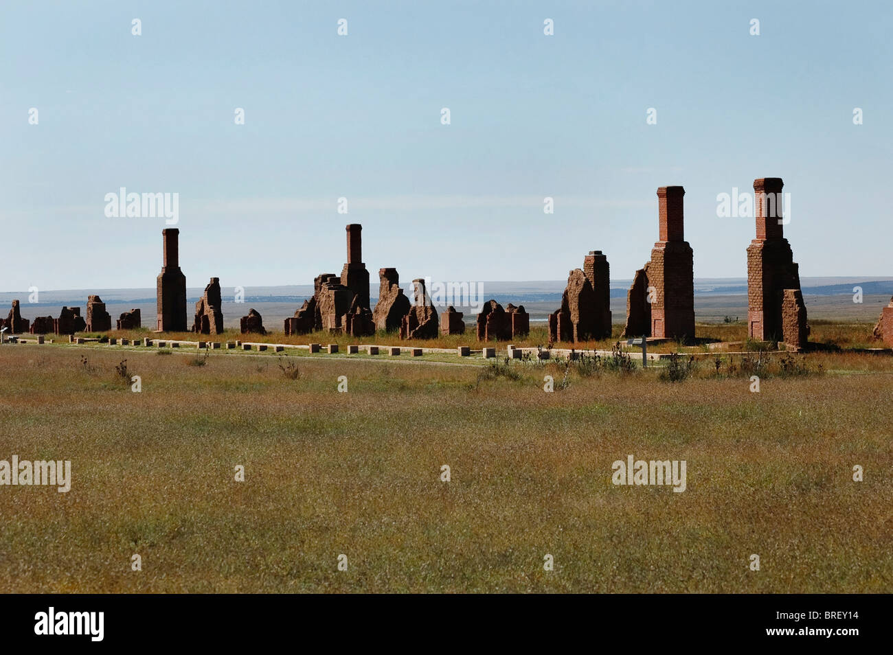 Adobe ruins of old fort at Fort Union National Monument, NM Stock Photo ...