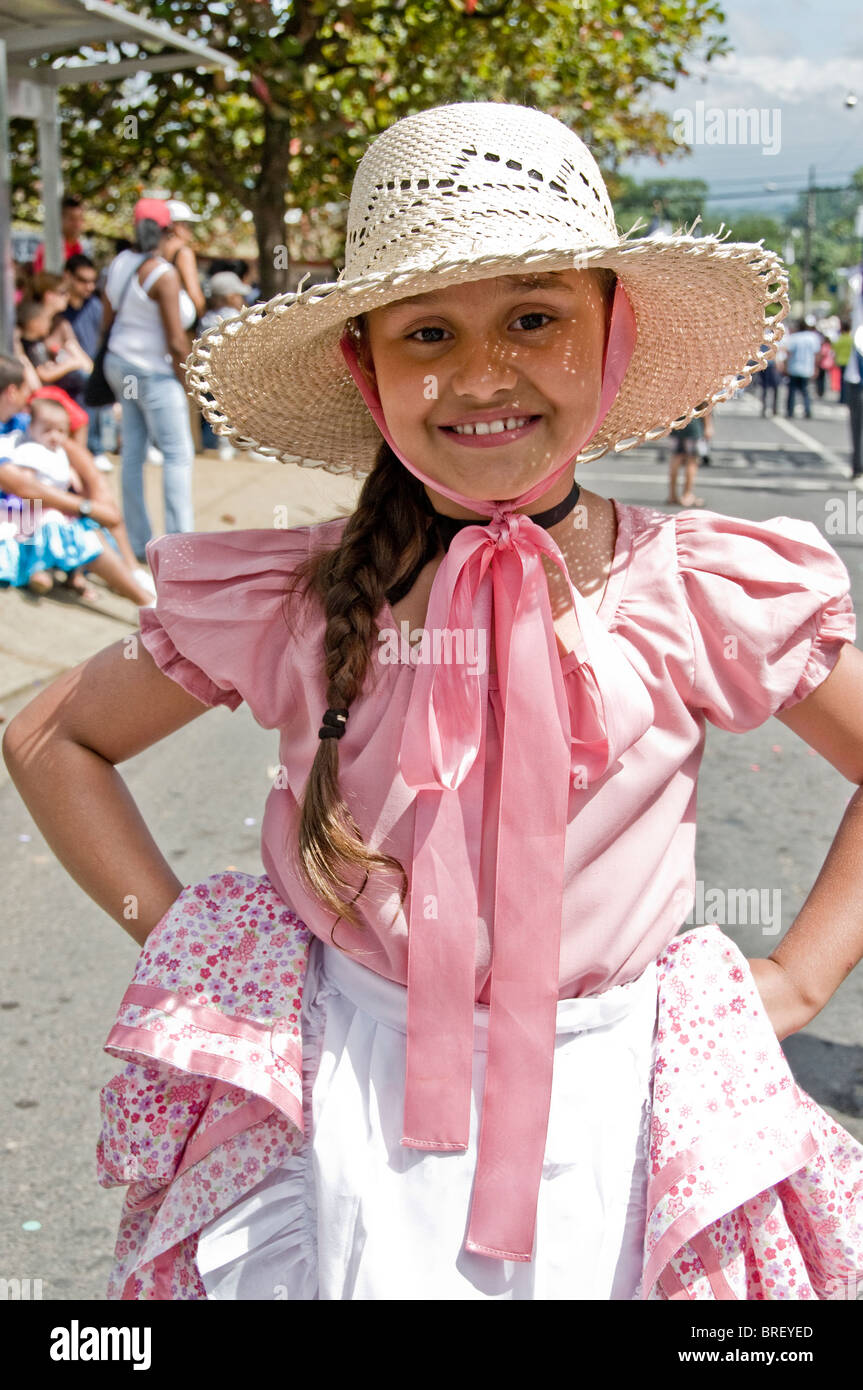 Girl in traditional costume Ciudad Colon Costa Rica Stock Photo - Alamy