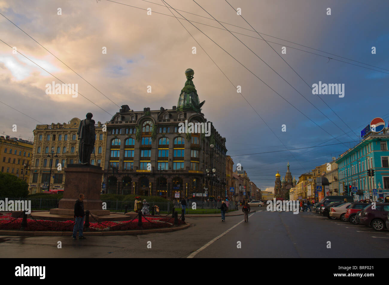 Corner of Nevsky Prospekt and Griboedova canal street central St ...