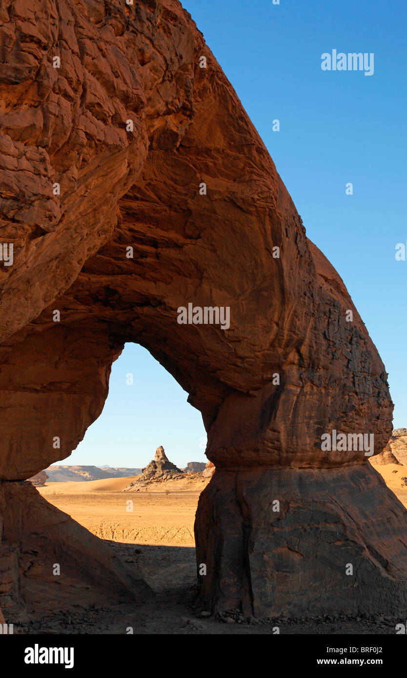 Natural rock formations in the Akakus Mountains, Sahara Desert, Libya ...