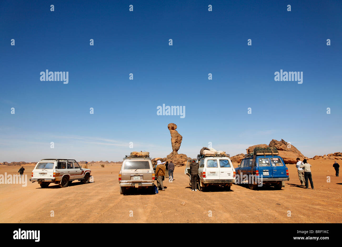 Four wheel drive safari in the Akakus Mountains, Libya Stock Photo - Alamy