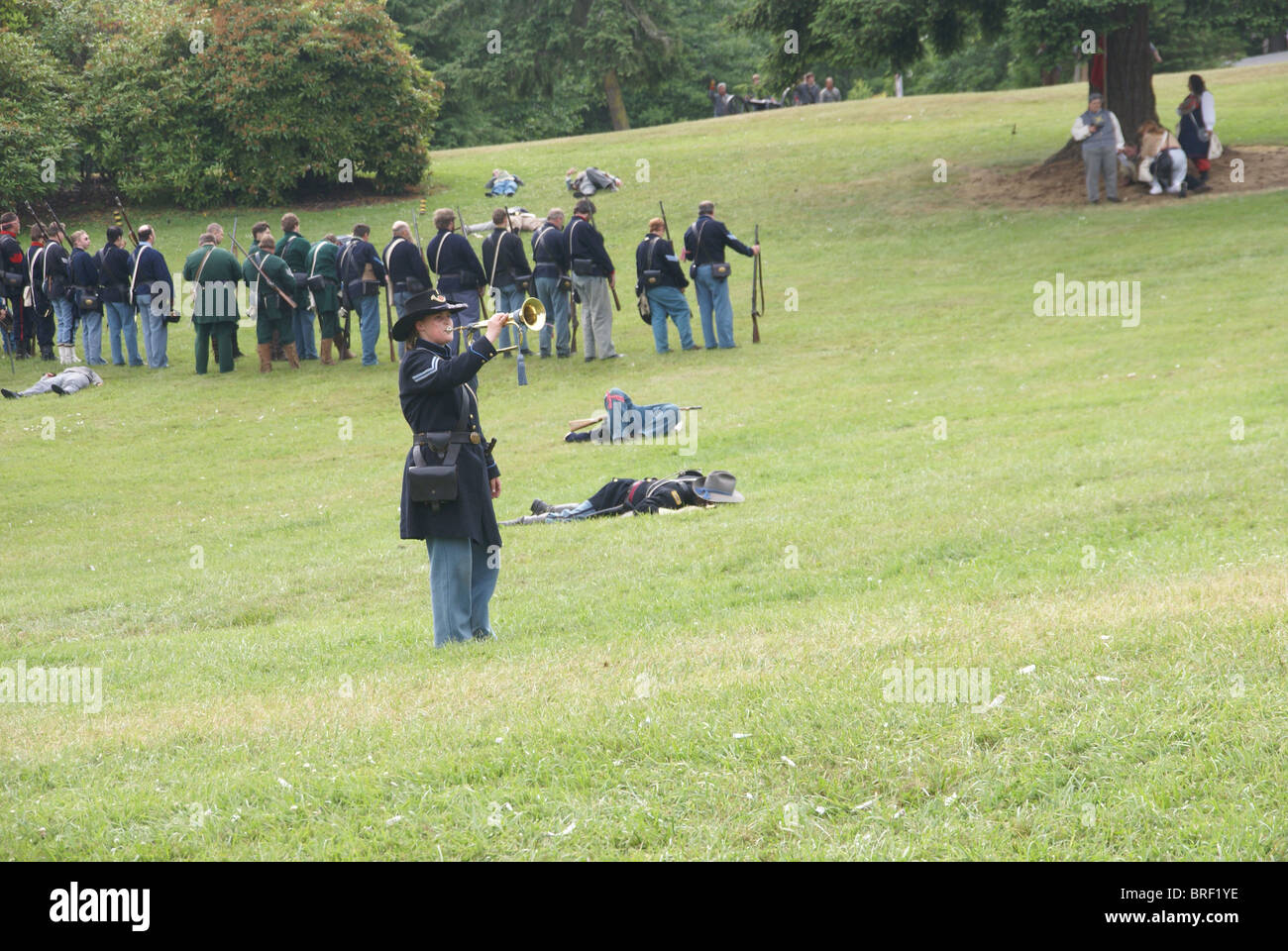 CIVIL WAR BATTLE RE-ENACTMENT, PORT GAMBLE, WA - 20 JUN 2009 - Union ...