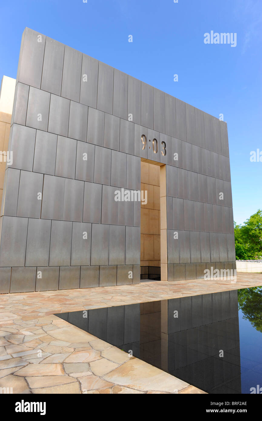 Wall marking time of bombing 9:03 Oklahoma City Bombing Site Alfred P ...