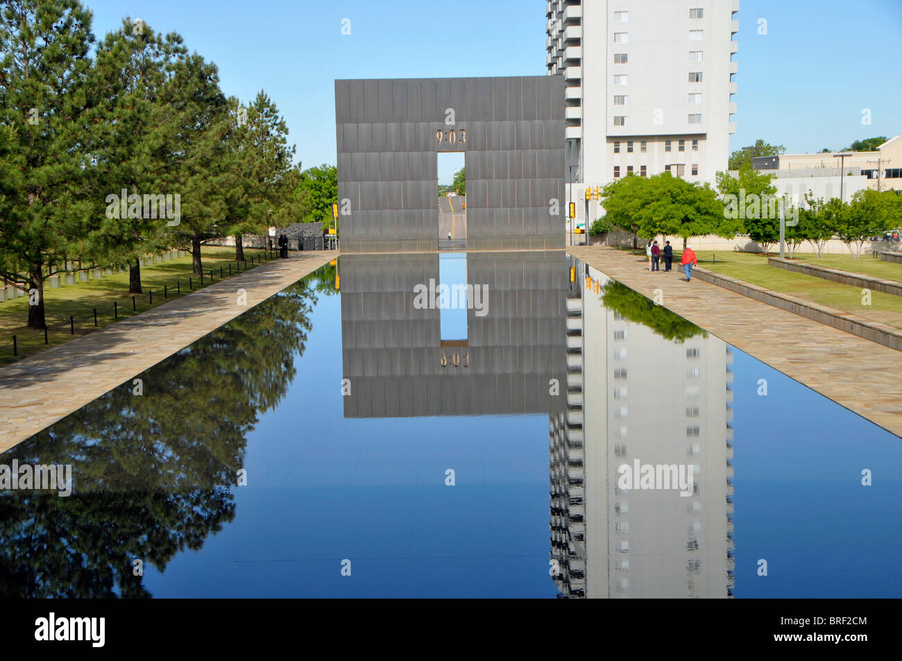 Wall marking time of bombing 9:03 Oklahoma City Bombing Site Alfred P ...