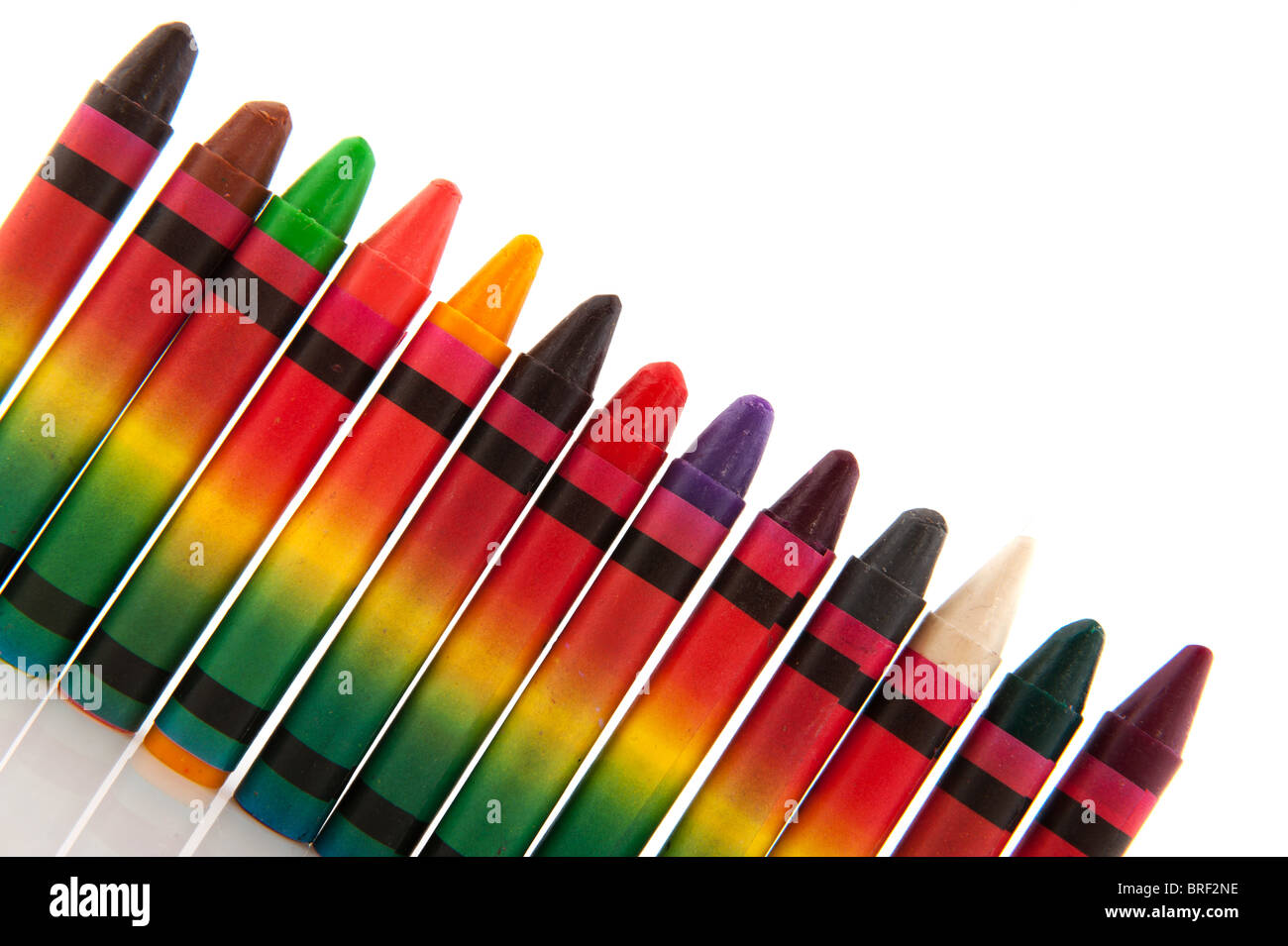 Colorful oil pastels in many different colors in a row Stock Photo - Alamy