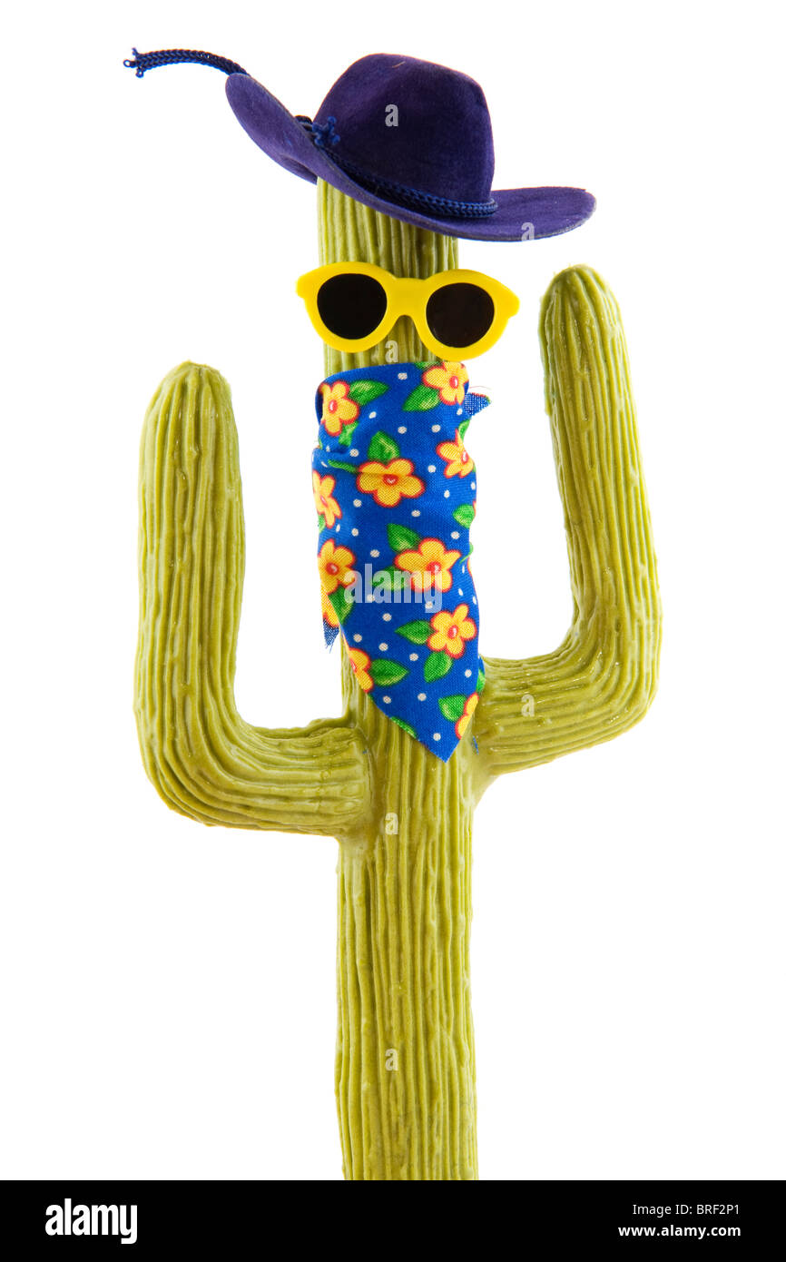 Funny wild west bandit as a cactus Stock Photo - Alamy