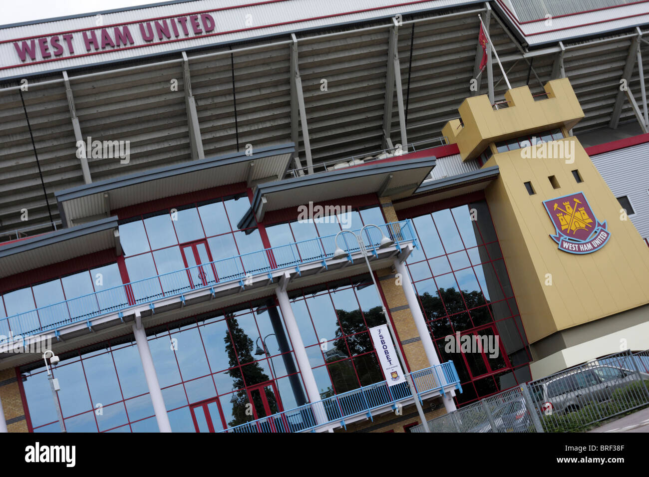 The main entrance and front elevation of West Ham United's ground in ...