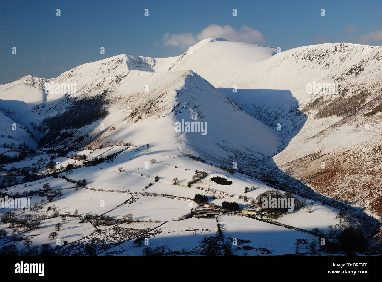 Derwent Fells and Newlands Valley in winter, English Lake District ...