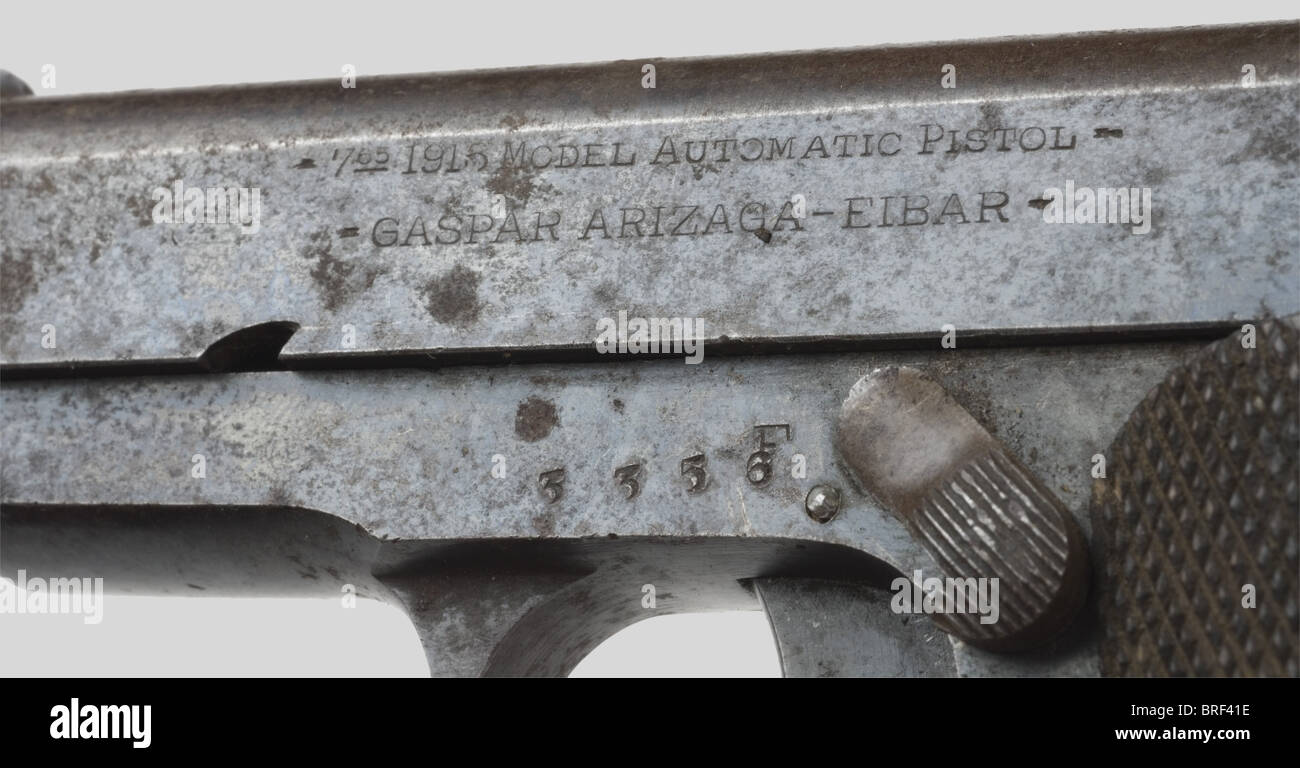 Armes à feu, Pistolet "Ruby" 1915, calibre 7,65, No. 3356, marqué sur ...