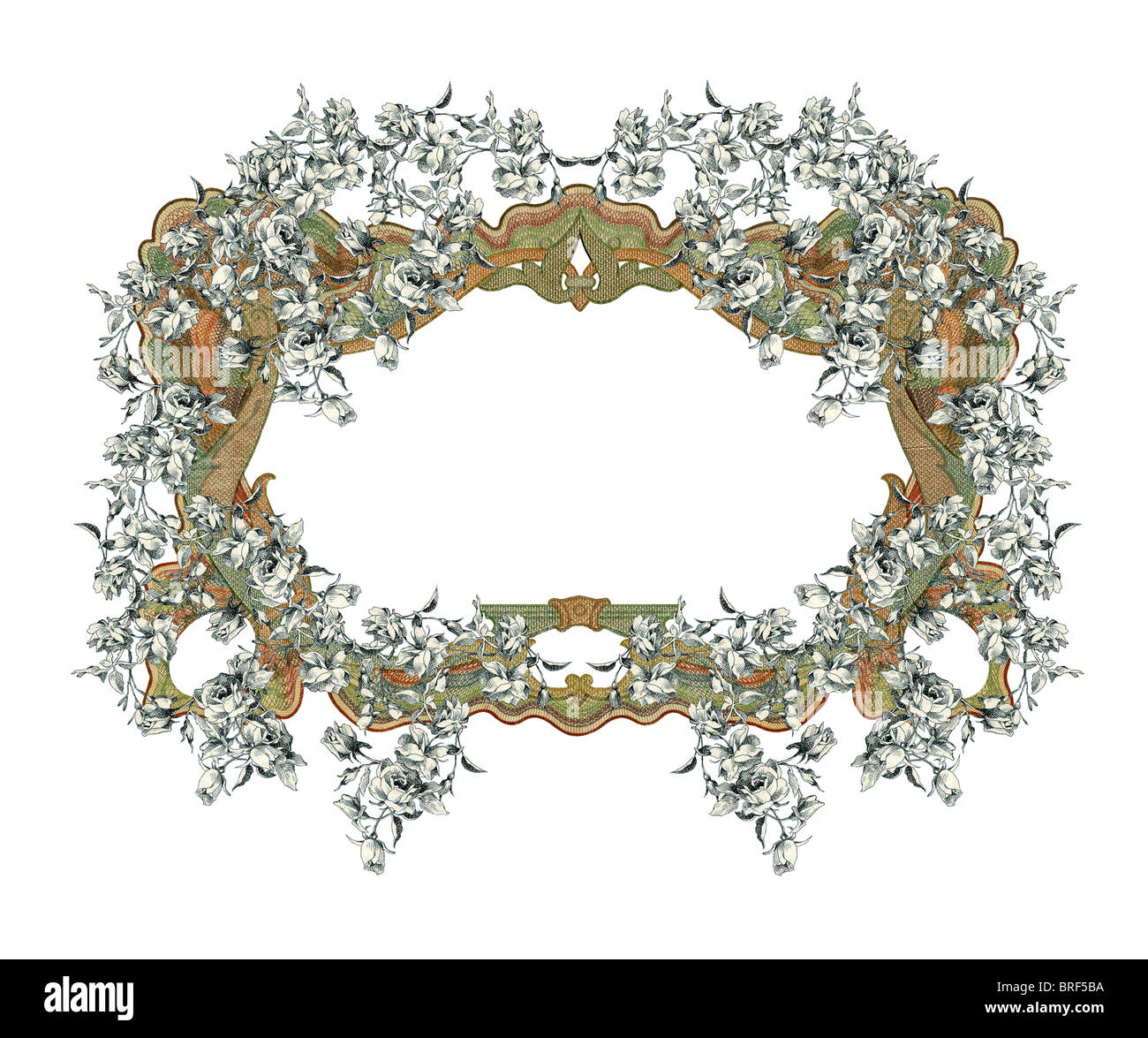 Luxuriously color illustrated old Victorian frame with flowers Stock ...