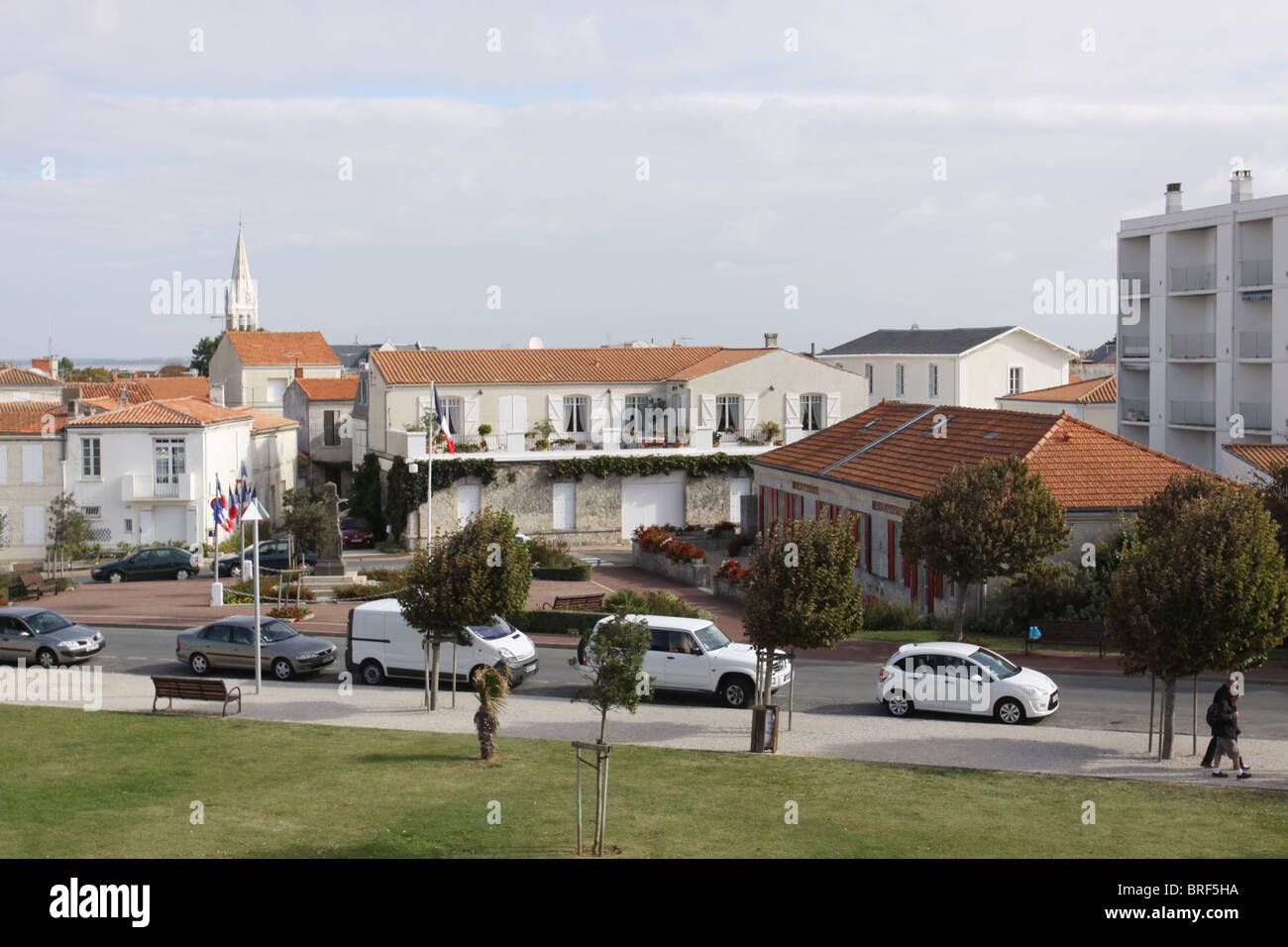 elevated view of Fouras street scene France September 2010 Stock Photo ...