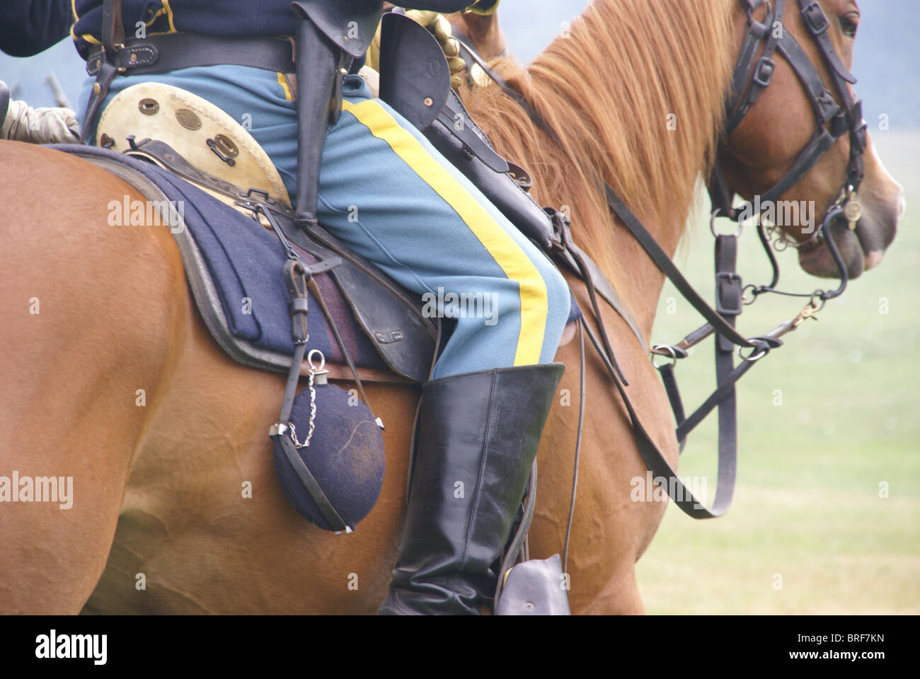 Detail, Union cavalry sergeant on his horse, Civil War Battle Re ...