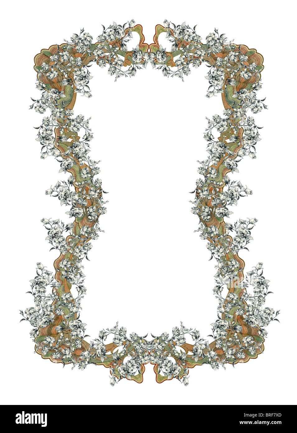 Luxuriously color illustrated old victorian frame with flowers Stock ...