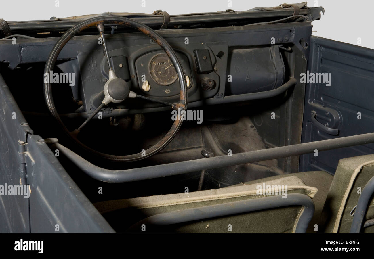 A Kübelwagen type 82, created in 1936 in the Volkswagen workshops, and ...