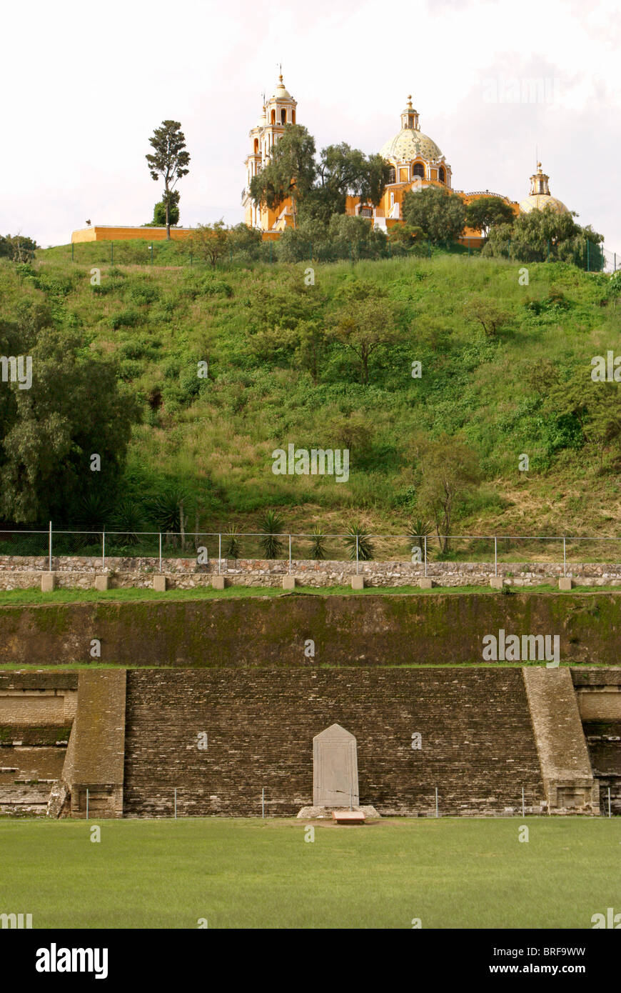 Pre-Hispanic ruins at southern base of Tepanapa Pyramid and Santuario ...