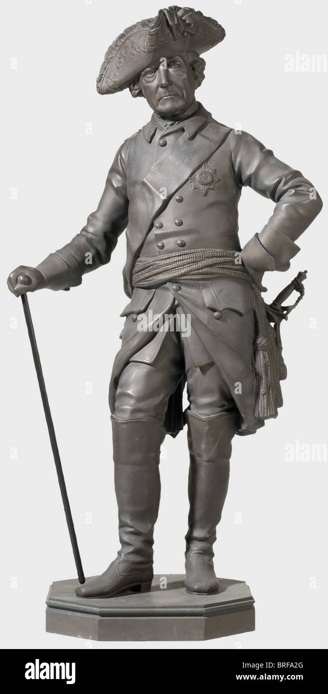 Frederick the Great - a bronze standing figure, of the king in a ...