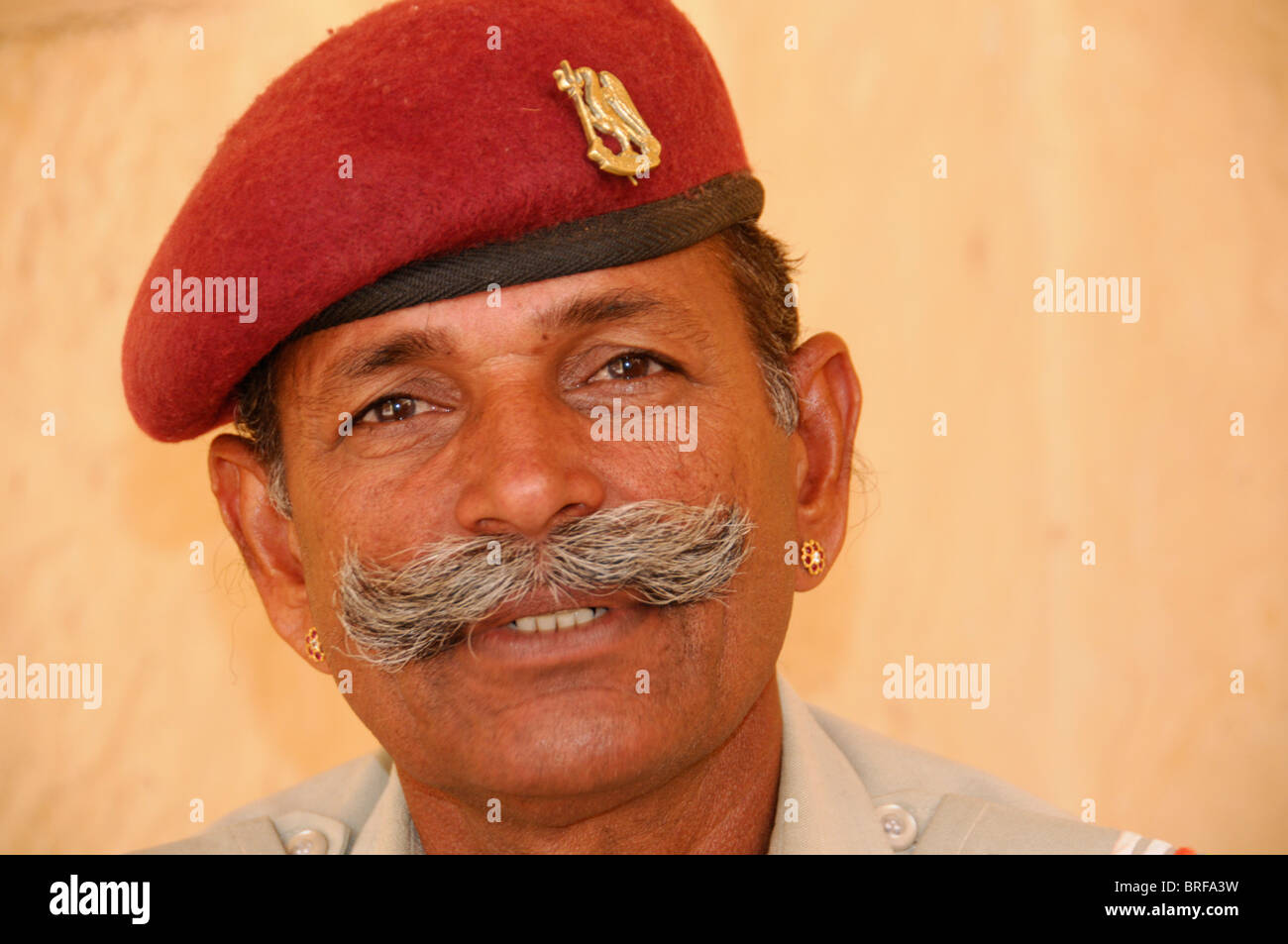Indian man security guard portrait hi-res stock photography and images - Alamy