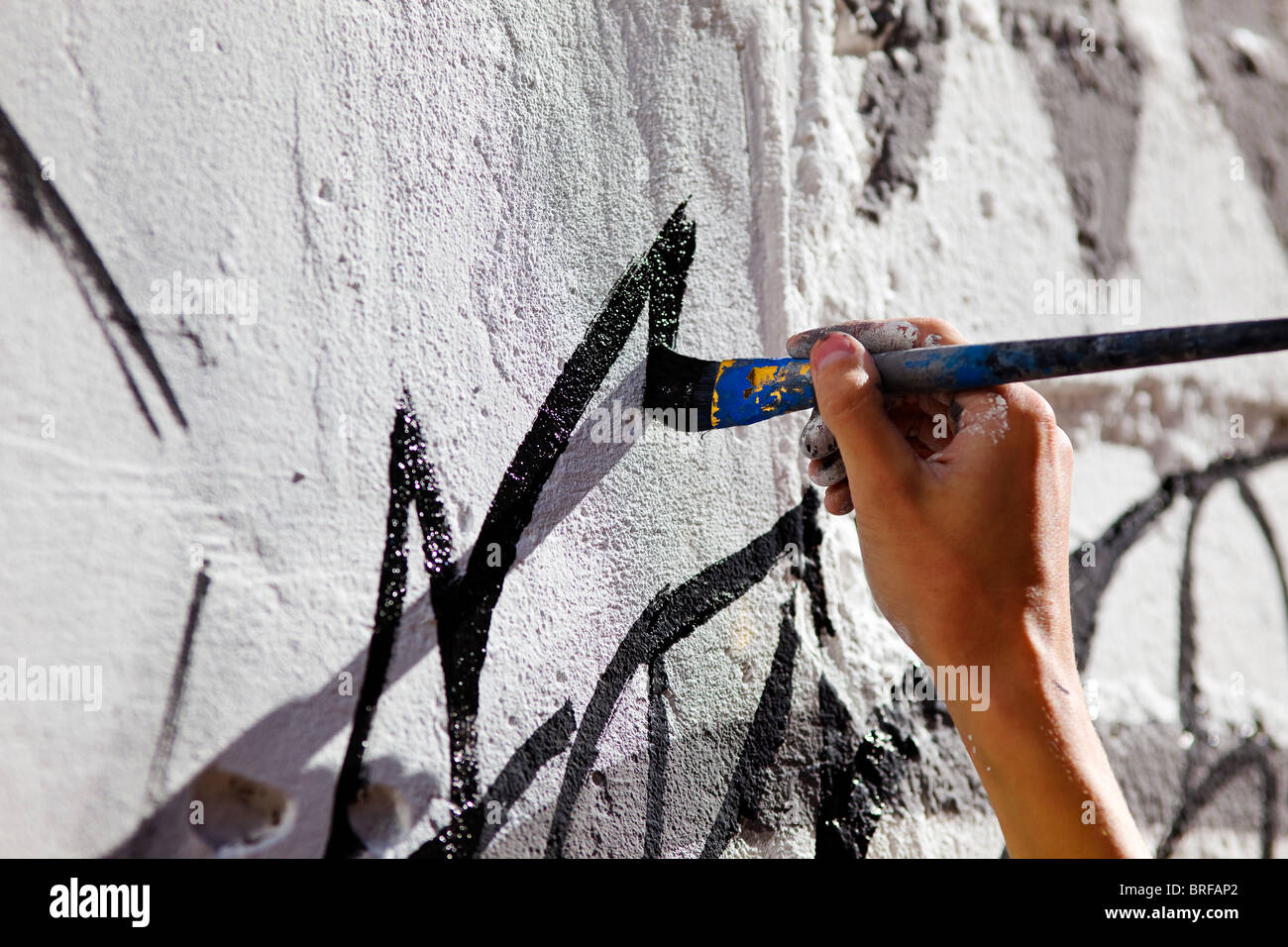 Graffiti paintings wall abstract design mural hi-res stock photography ...