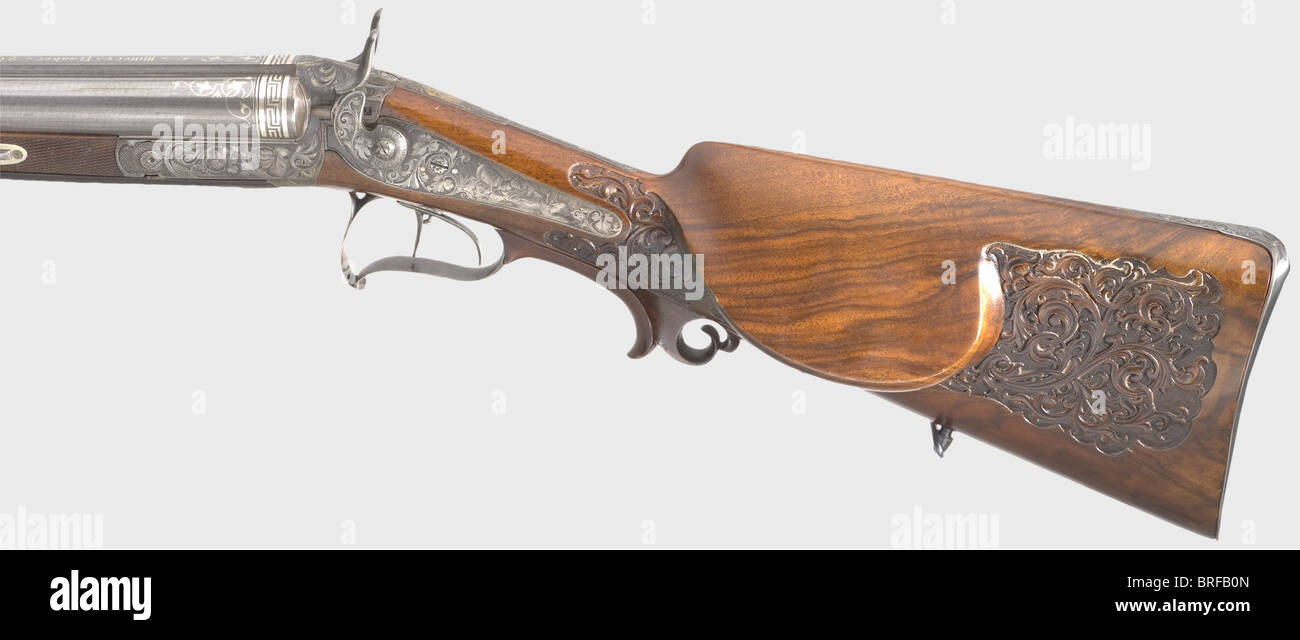 A heavy double-barrel rifle with hammers, Baader & Sohn, Munich, circa ...