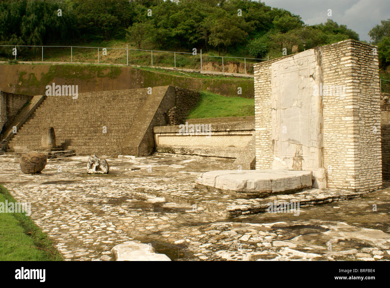 Pre-Hispanic ruins at the Cholula archaeological site, Puebla, Mexico ...