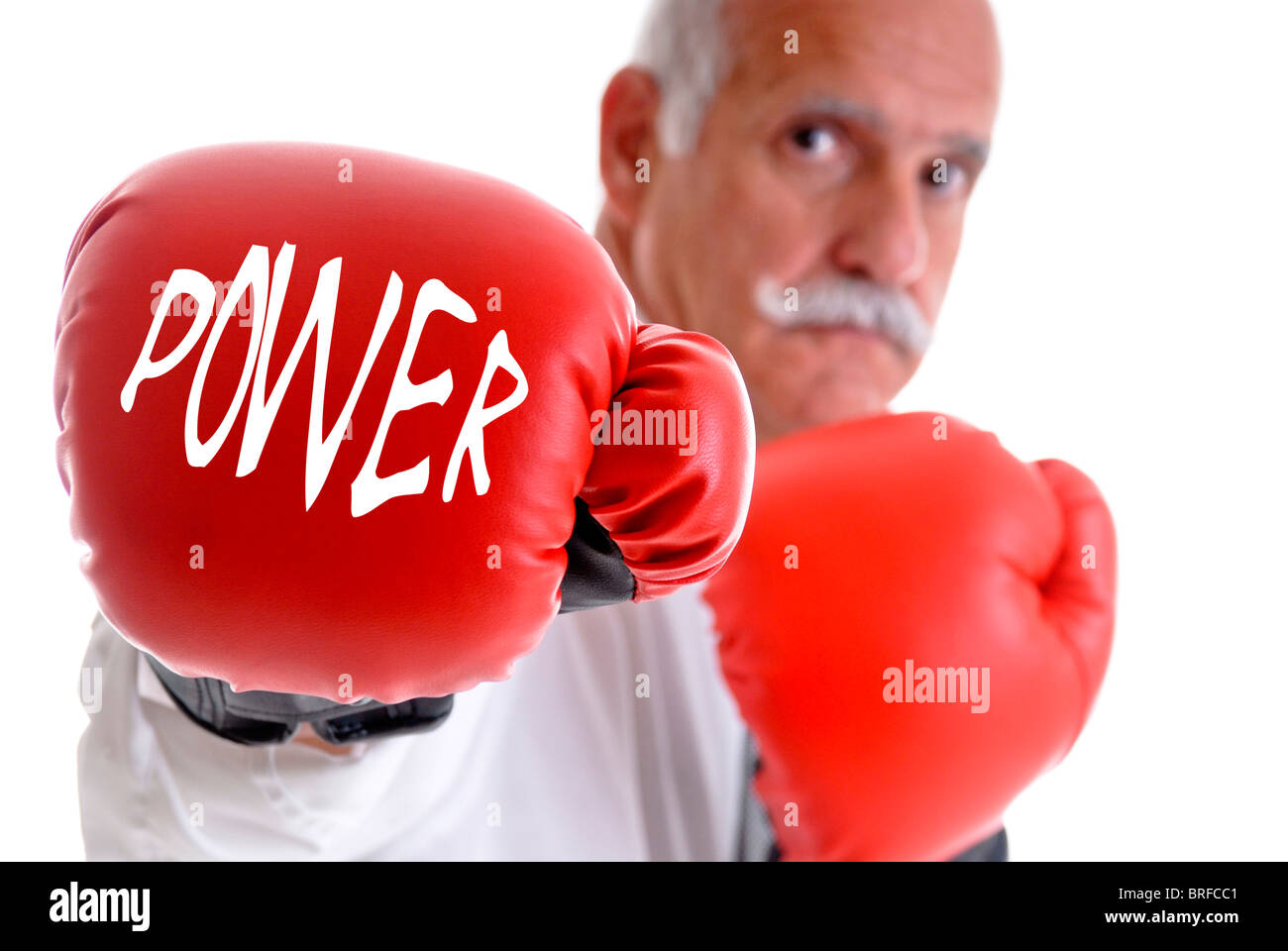 Pensioner with boxing gloves Stock Photo - Alamy