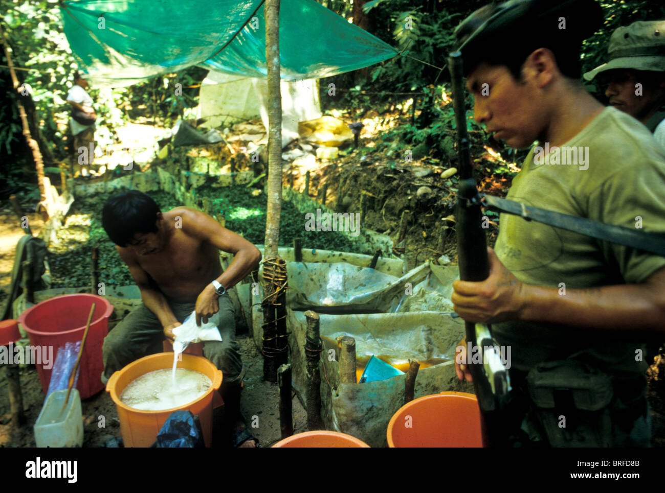 Special police squadron known as UMOPAR discover and destroy a Coca ...
