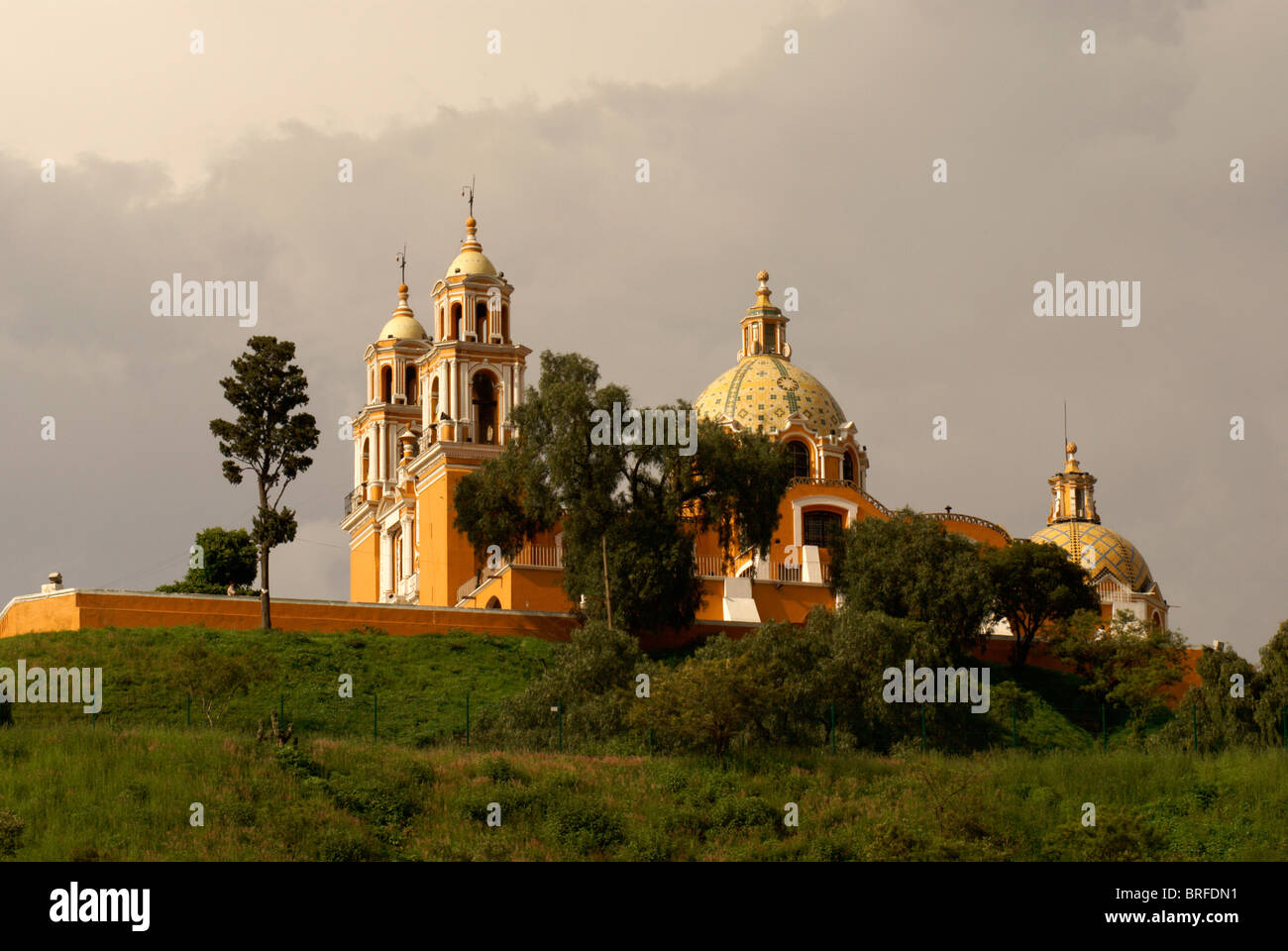 Santuario de Nuestra Senora de los Remedios church on top of Tepanapa ...