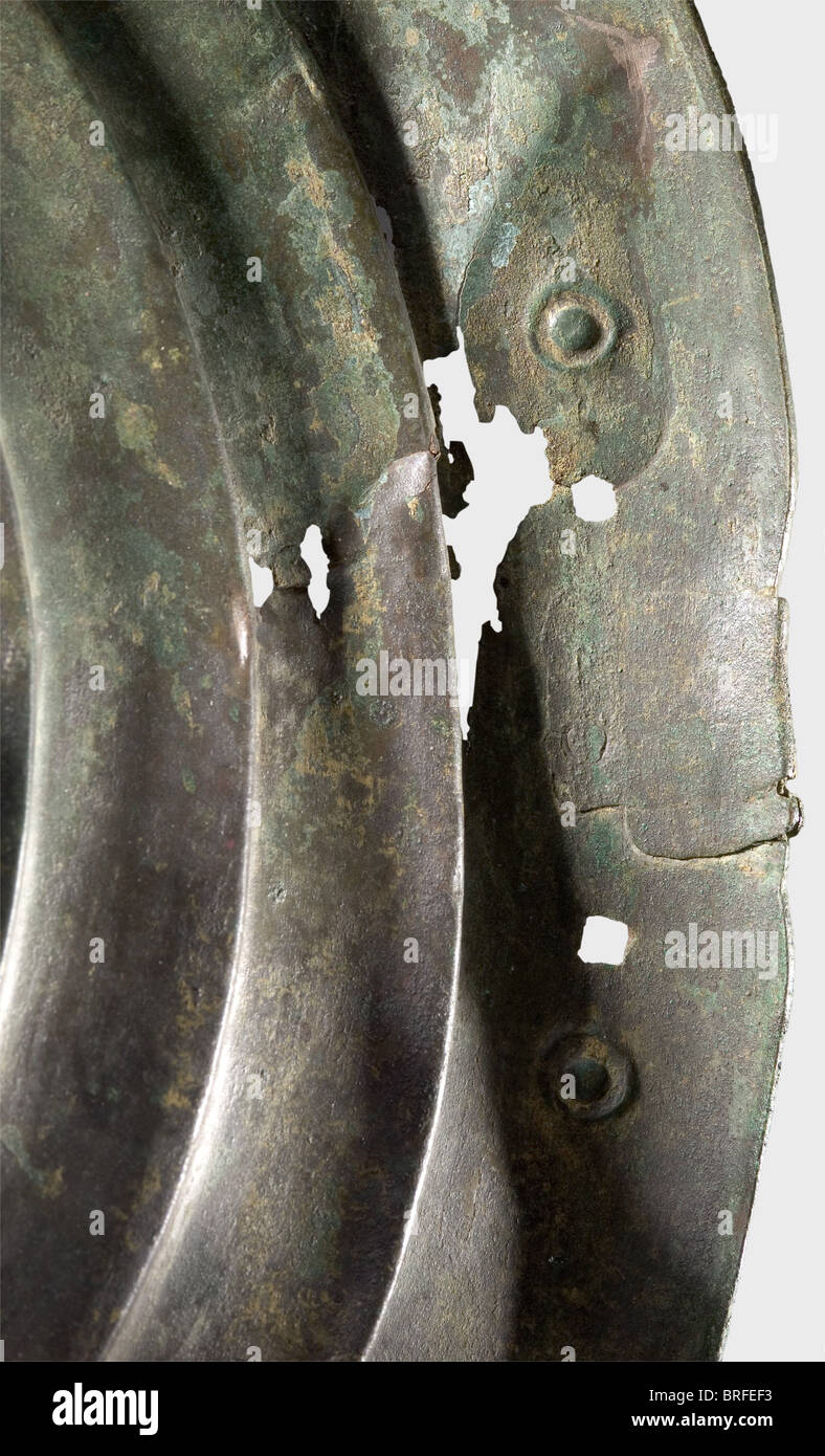 A circular Iranian shield, Luristan, 9th/8th century B.C. Large bronze ...