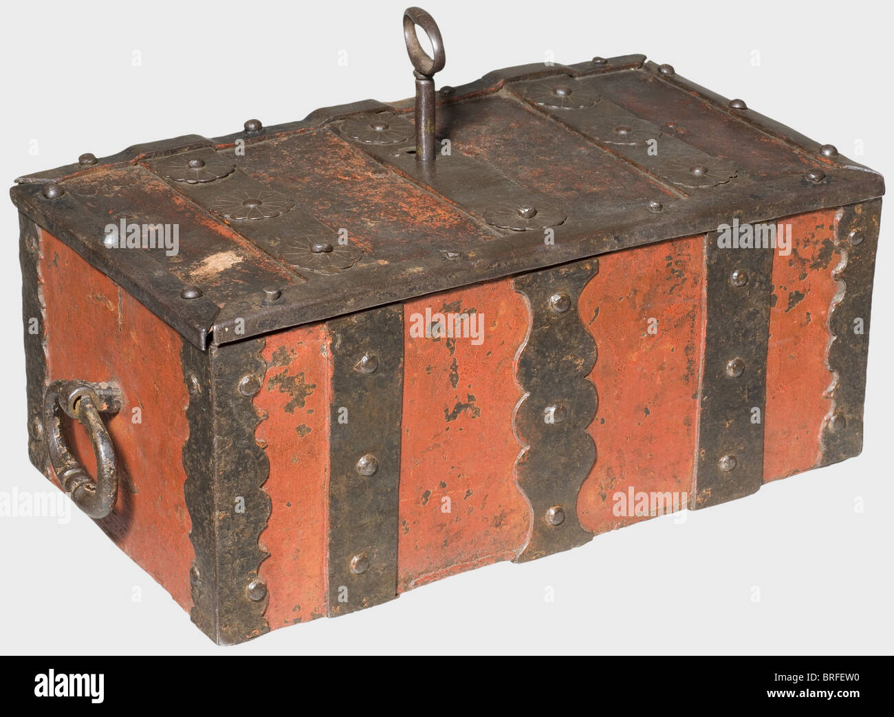 An iron casket, Nuremberg, circa 1650. Rectangular casket of heavy ...