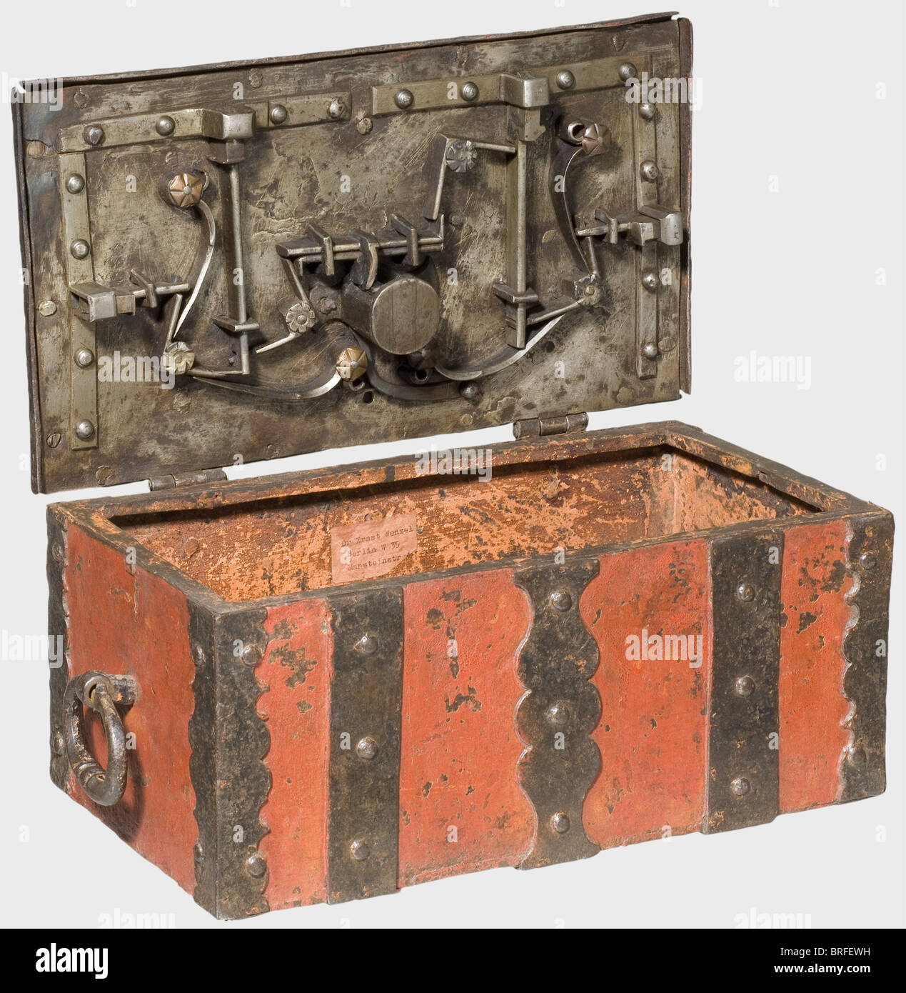 An iron casket, Nuremberg, circa 1650. Rectangular casket of heavy ...