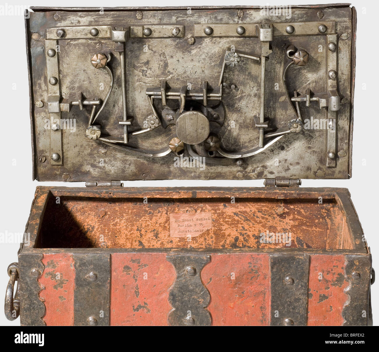 An iron casket, Nuremberg, circa 1650. Rectangular casket of heavy ...