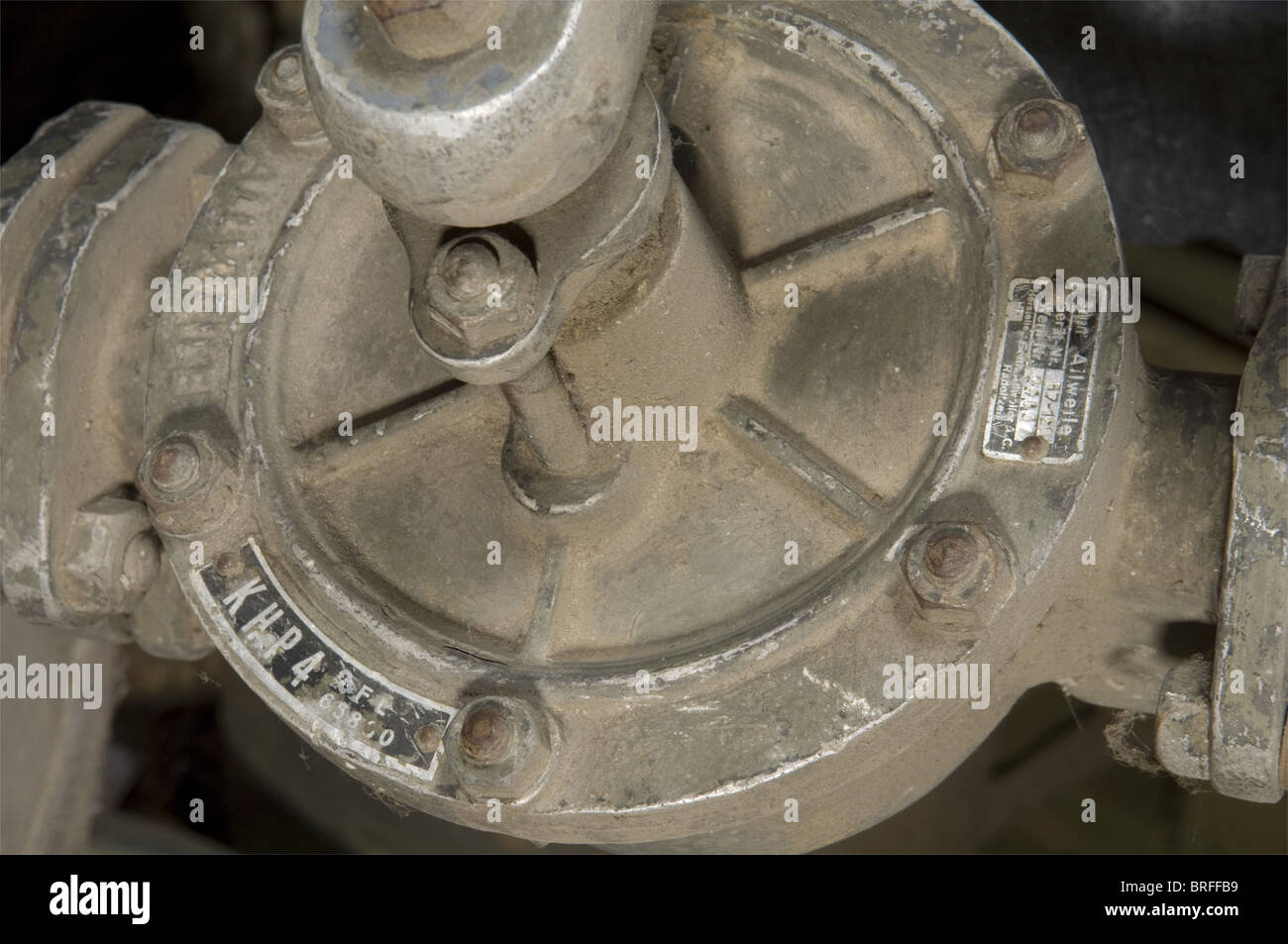 A Wehrmacht manual gaz pump., Grey aluminium coloured metal with tabs ...