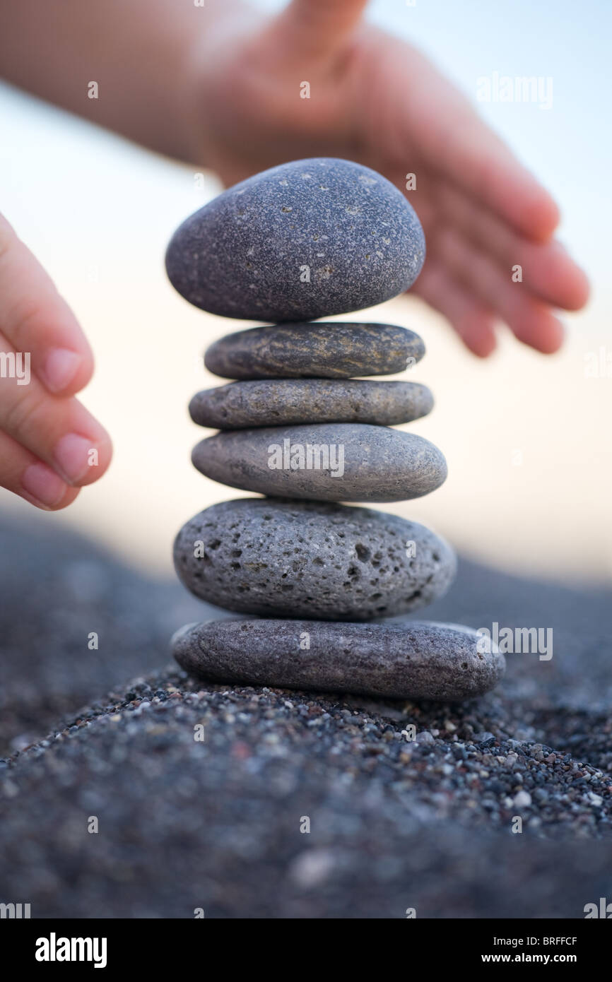 Balanced stones pyramids hi-res stock photography and images - Alamy