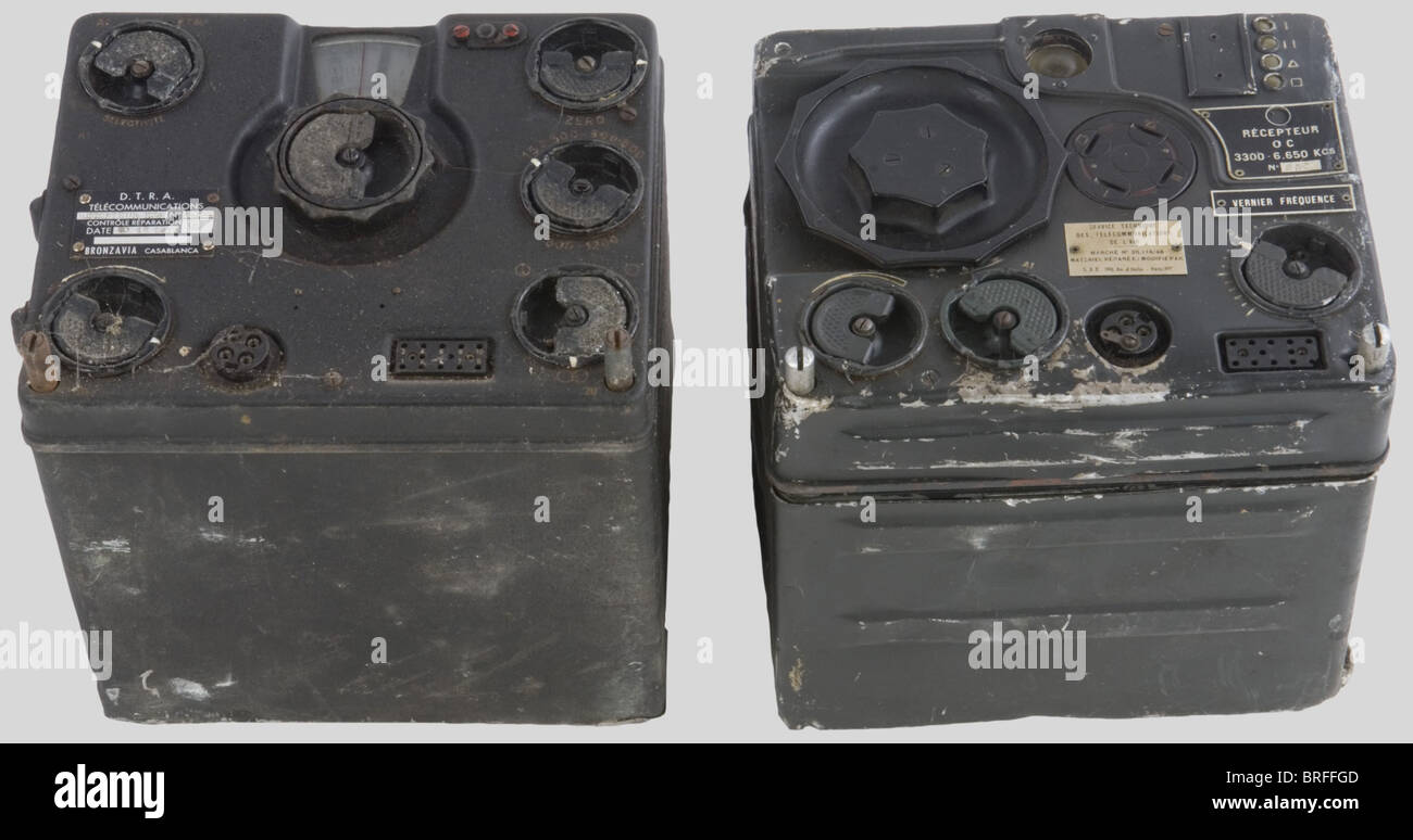 A service radio of the German Army, composed of two parts, black metal ...