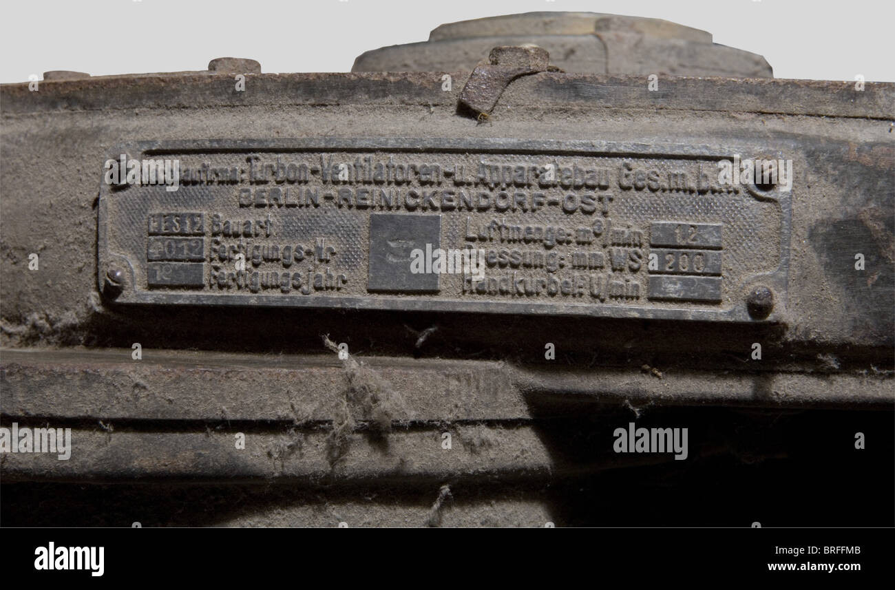 A bunker ventilation system, including ventilation shaft, valves, pipes ...